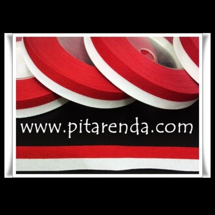 PUTIH MERAH Gpita-12: Red And White Flag Tape 1.2 Cm (Per Roll ...
