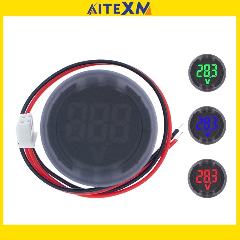 DC 4-100V LED Digital Display Circular Two-wire Voltmeter DC Digital ...
