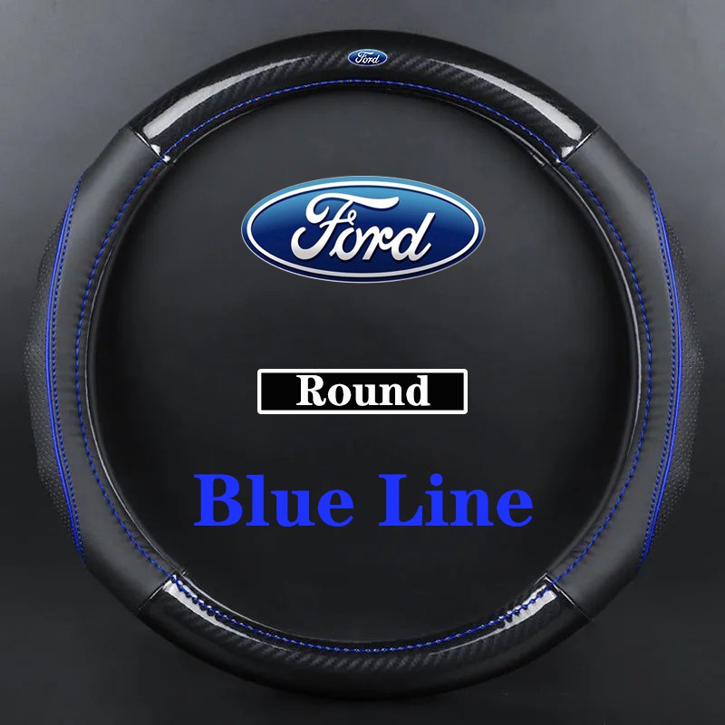 【Ford】 Carbon Fibre Leather Car Steering Wheel Cover For Ranger Fiesta ...