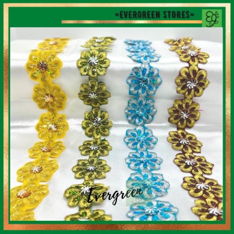 LC003 1METER Iron on Border Lace / Iron On Embroidery Trimming Lace ...