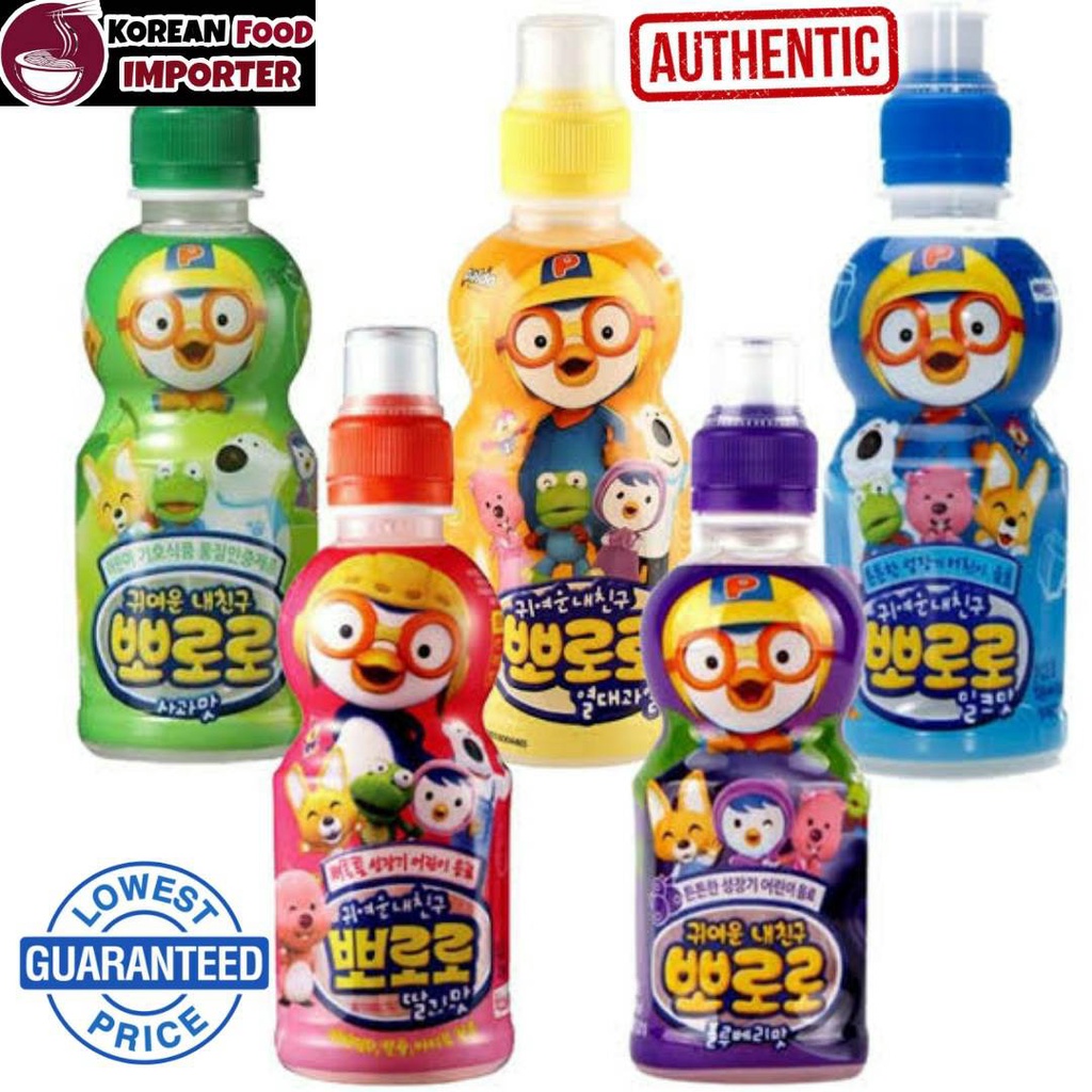 Paldo Pororo Fruit Flavored Drinks Milk / Strawberry 235ml Korea authentic products | Shopee ...