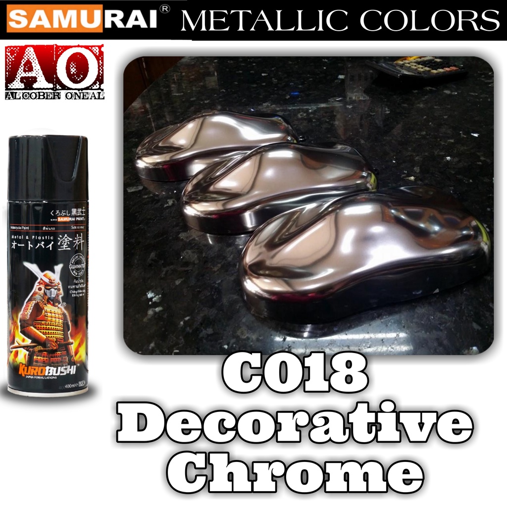 SAMURAI SPRAY PAINT C018 Decorative Chrome - Cash On Delivery | Shopee ...