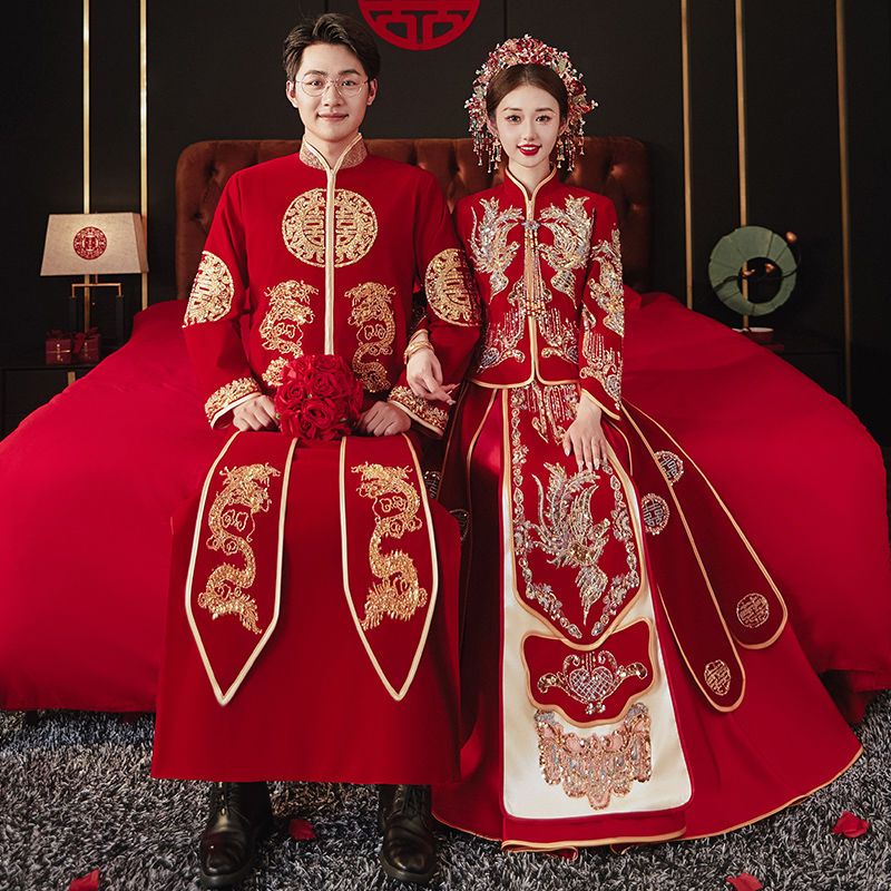 Xiuhe Clothing Velvet 2022 Bride New Style Chinese Wedding Dress High ...