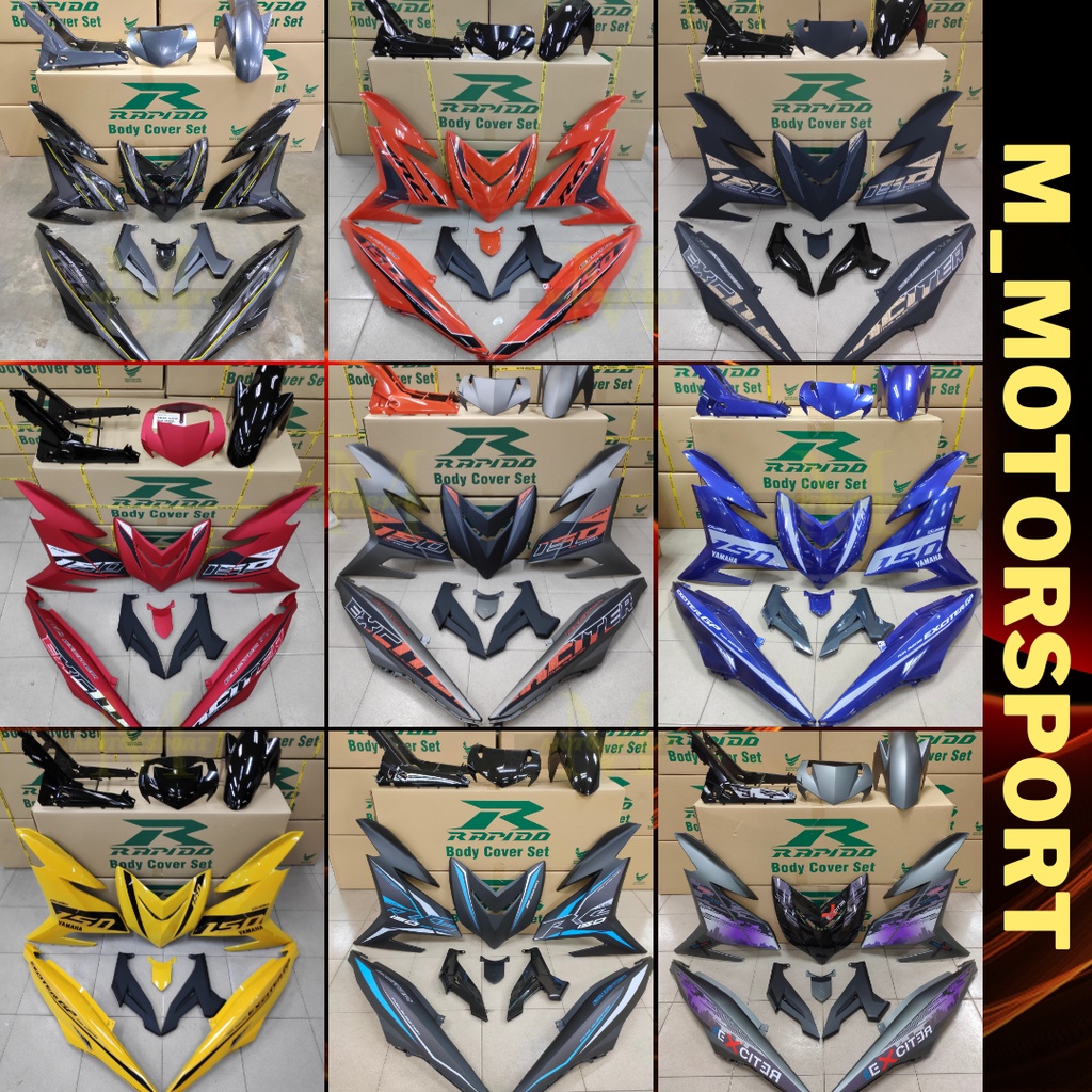 YAMAHA RAPIDO BODY COVER SET Y15 Y15ZR V1 EXCITER RC (STICKER TANAM/AIRBRUSH) - PART 1 | Shopee ...