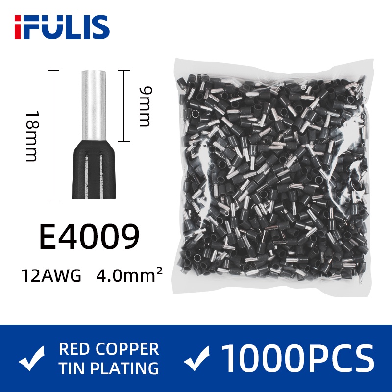 1000PCS VE European Terminal Pin Terminal Tube Type Wiring Connector ...