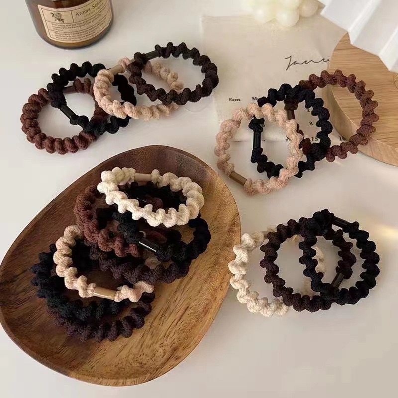 5pcs/card INS style ponytail hair ring high elastic threaded hair rope ...