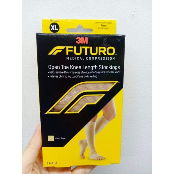 3M Futuro Open Toe Knee Length Compression Stockings XL Size for ...