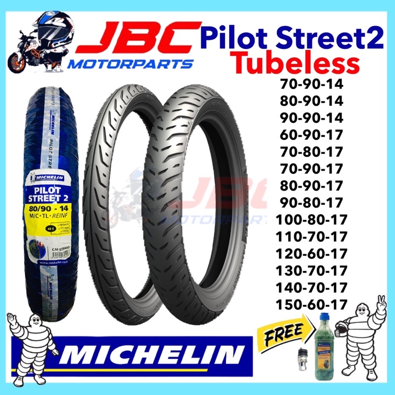 Michelin Pilot Street 2 Motorcycle Tire Gulong Free Tire Sealant and ...