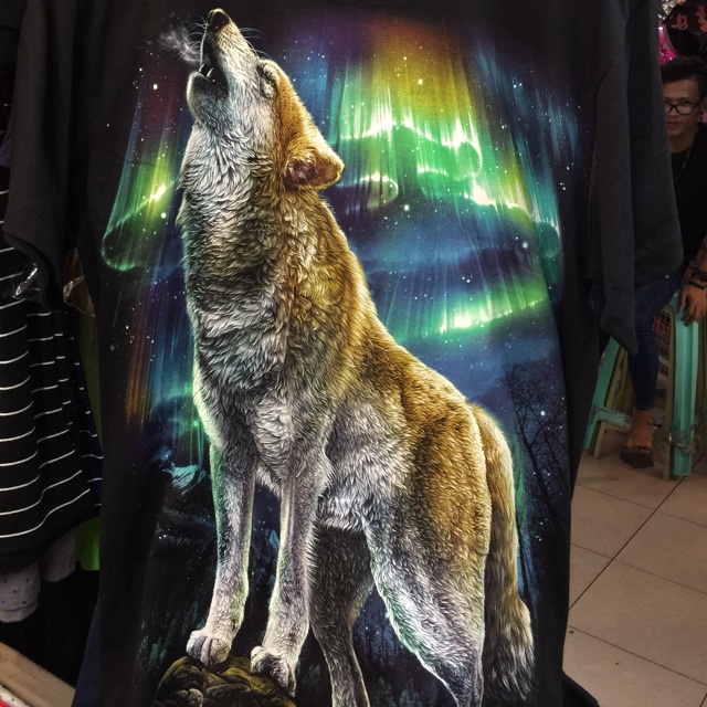 【Hot sale】Glow In The Dark Rainbow Wolf Black Shirt | Shopee Philippines