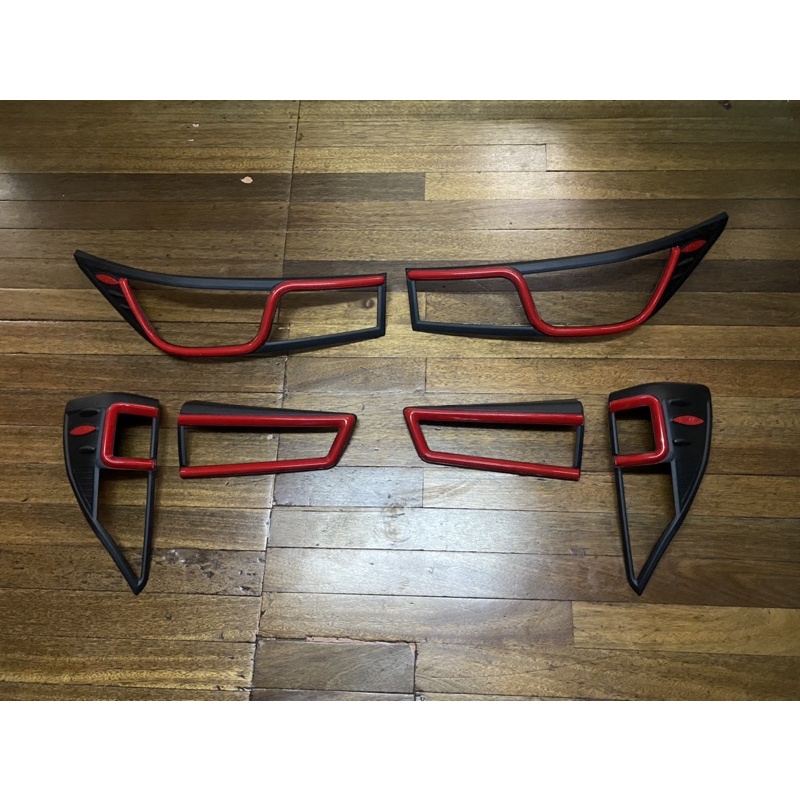 Toyota Innova 2016-2025 Headlight and Tail Light Cover (Black/Red ...