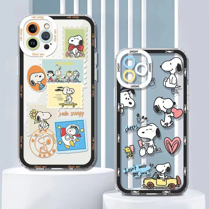 Disney Cartoon Cute Snoopy Transparent Angel Eyes Phone Case For IPhone ...