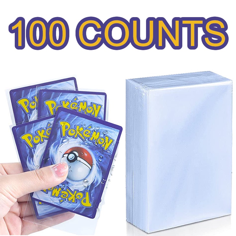 100pcs Pokemon Cards Transparent Card Sleeves Magic Board Game Tarot ...