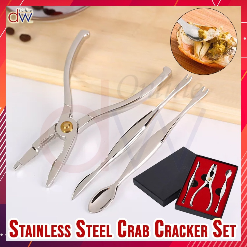 Stainless Steel Crab Cracker Set 3pcs Seafood Tools Crab Crackers Nut ...