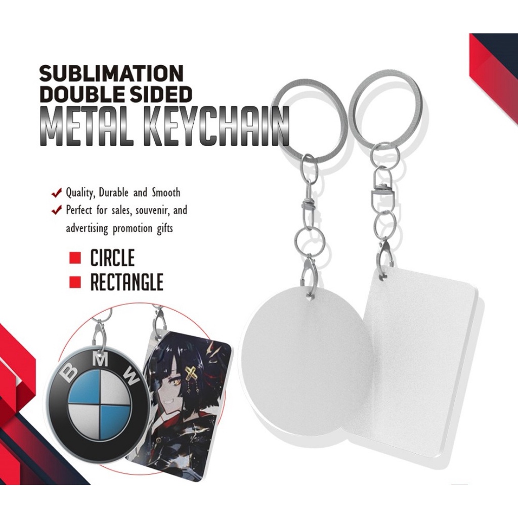 (50PCS) SUBLIMATION DOUBLE SIDED METAL KEYCHAIN | Shopee Philippines