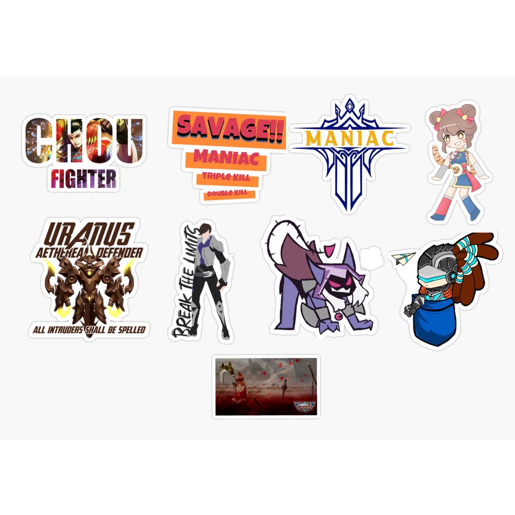 MOBILE LEGEND VINYL LAMINATED HIGH QUALITY STICKER SET A4 SIZE | Shopee ...