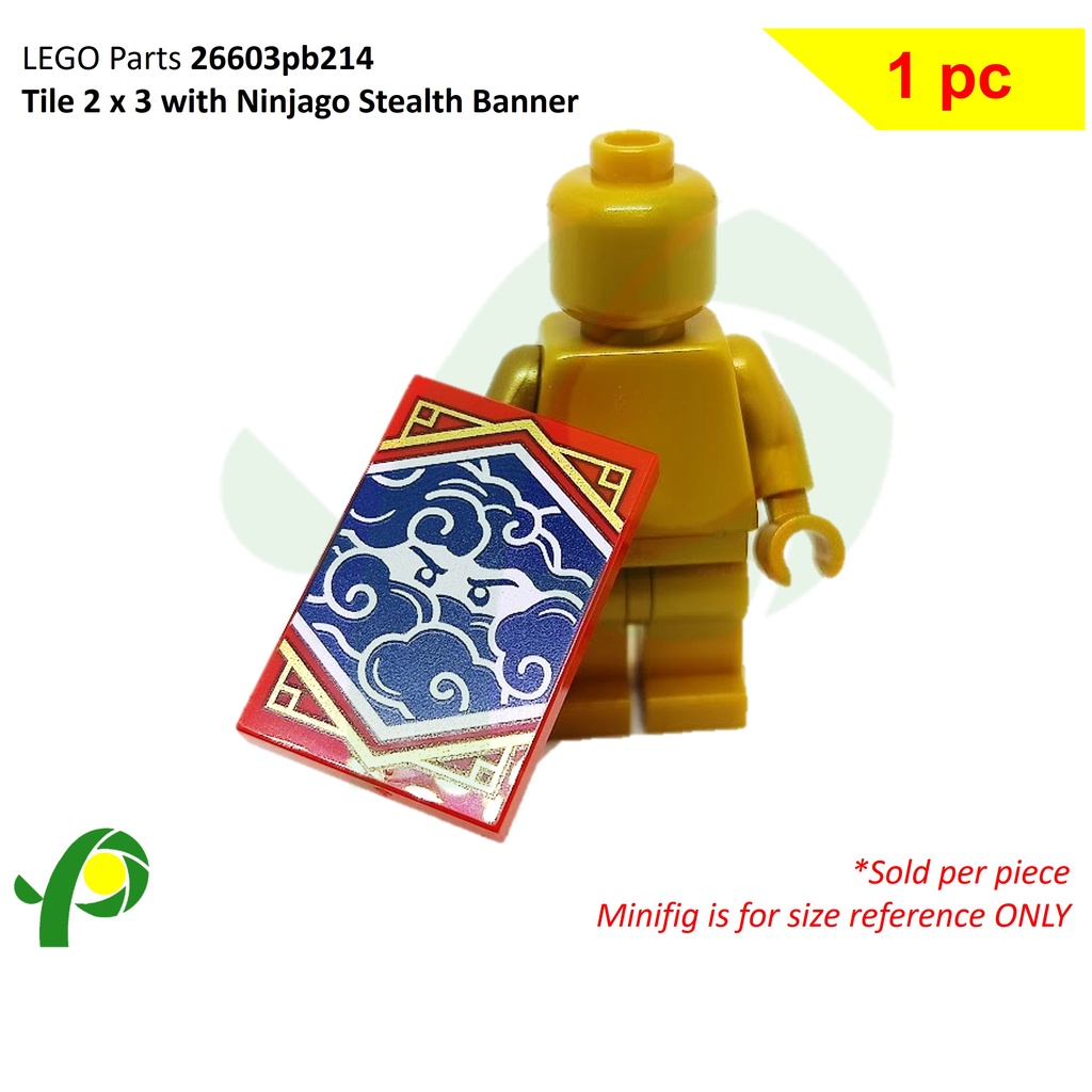 LEGO Parts 26603pb214 Tile 2x3 with Ninjago Stealth Banner | Shopee ...