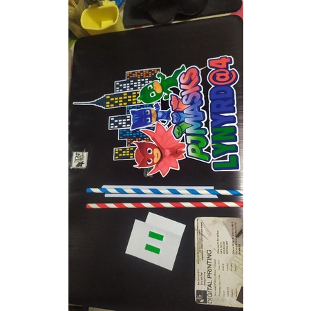 customized photo printed cake toppers pj mask building logo themed ...