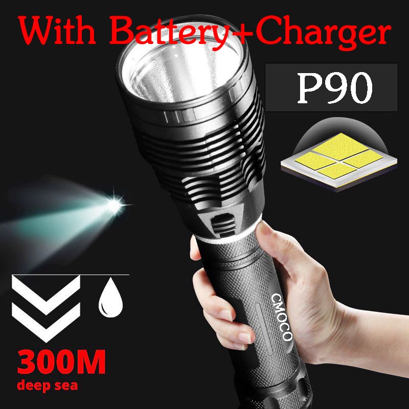 CMOCO Super Bright P70 / SP90 Diving Flashlight 8000LM Waterproof ...