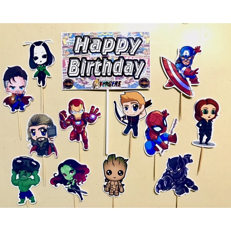 Marvel (Avengers) Chibi Cake Topper 13pcs | Shopee Philippines