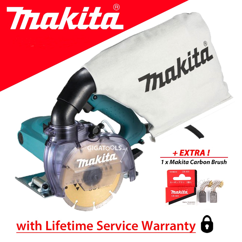 Makita 4100KB Dustless Concrete Cutter 1,400W ( 125mm ) with Makita ...