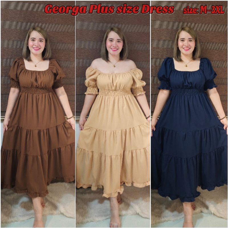 GEORGA PLUS SIZE DRESS | Shopee Philippines