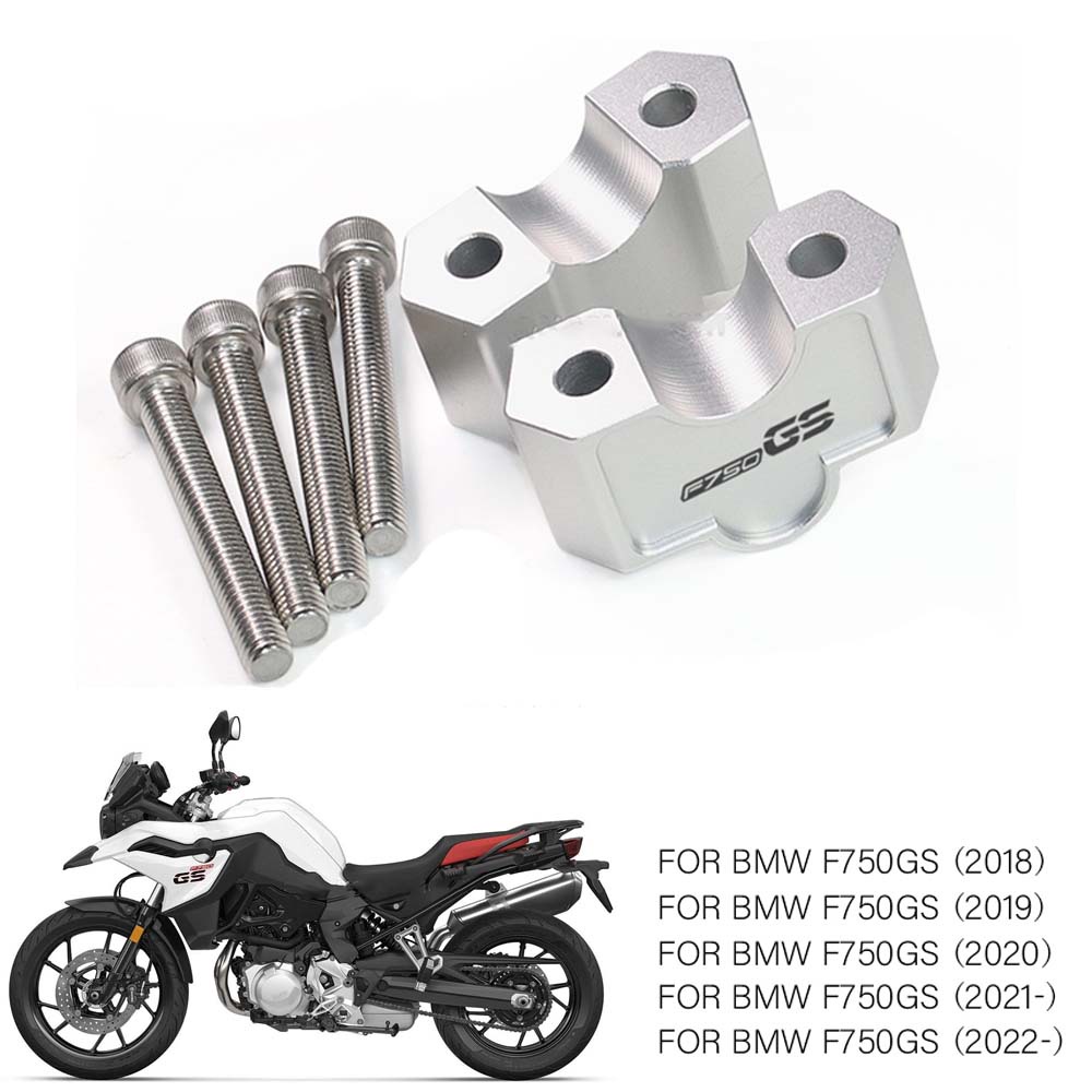 Motorcycle Handle Bar Riser Clamp 22mm Handlebar Heighten For BMW ...