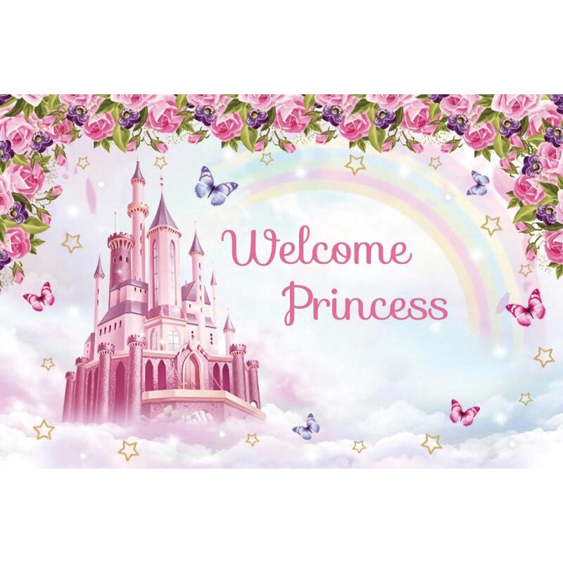 Welcome Princess Theme Backdrop Dream Pink Princess Castle Photography ...