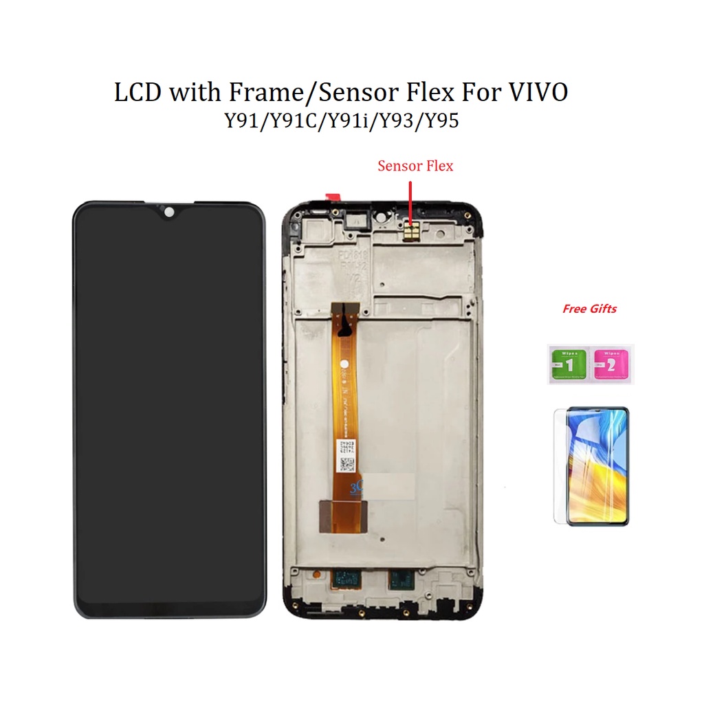 LCD with Frame For VIVO Y91 Y91i Y91c Y93 Y93s Y93st Y95 MT6762 LCD ...