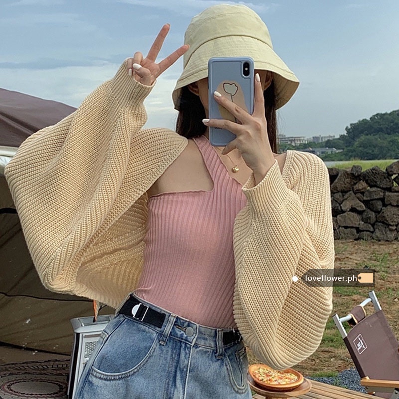 Fashion long-sleeved sunscreen knitted cardigan jacket women's thin ...