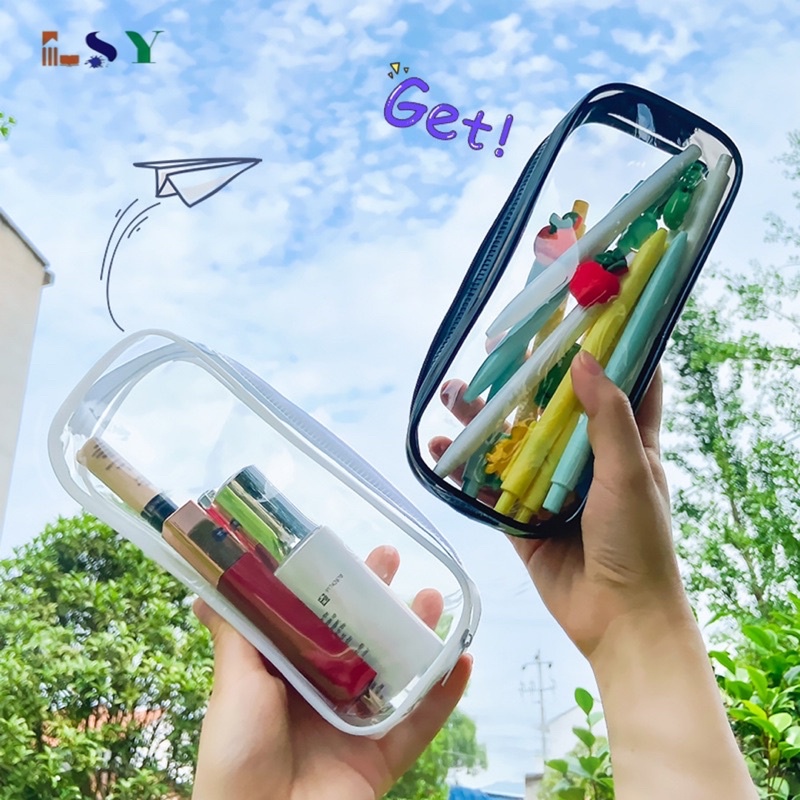 LSY Pencil Bag Transparent pouch Student pencil case Large capacity ...