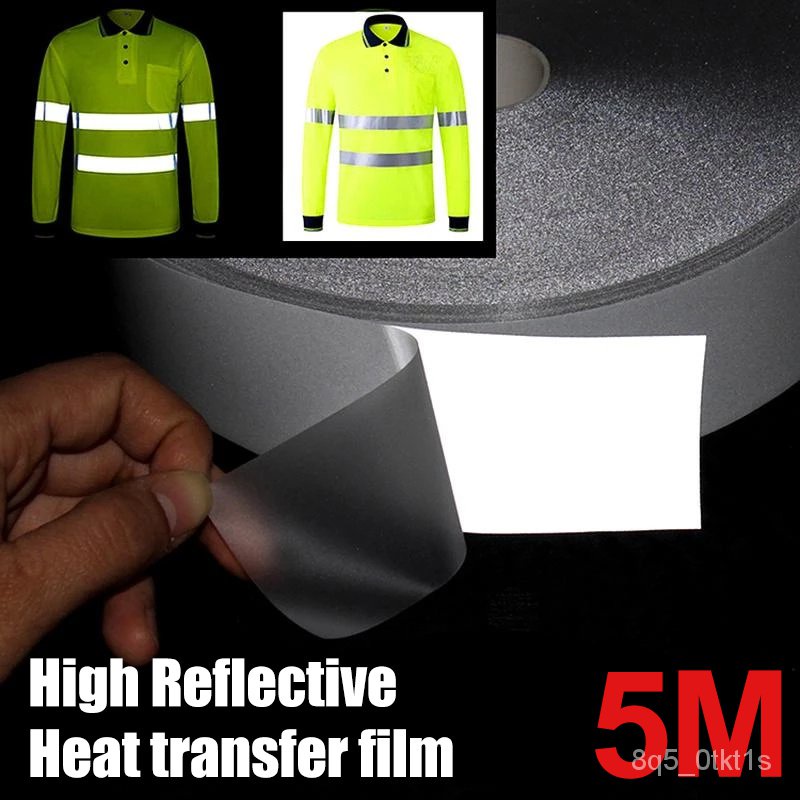 5M Reflective Strip Sticker 2-5cm Heat Transfer Safety Reflective Tape ...