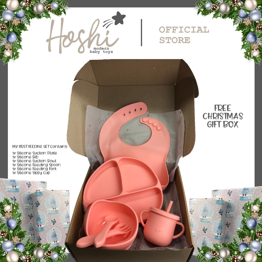 Hoshi Baby My First Silicone Feeding Set for Baby, 100% Food Grade ...
