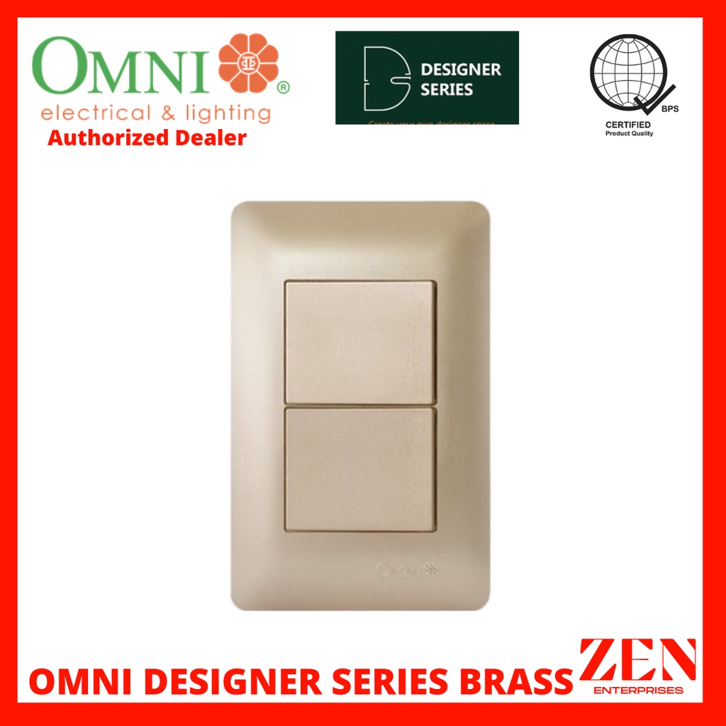 Omni Designer Series BRASS 1 Way 3 Way Switch Set 16A (1GANG, 2GANG ...