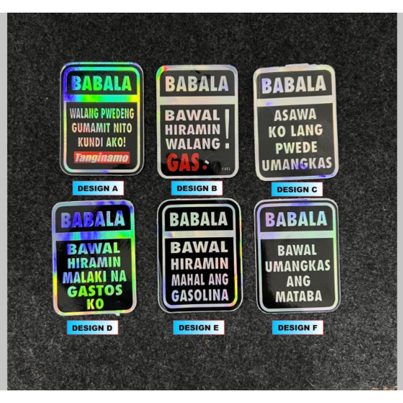 Babala Holographic Assorted Printed Decals Sticker | Shopee Philippines