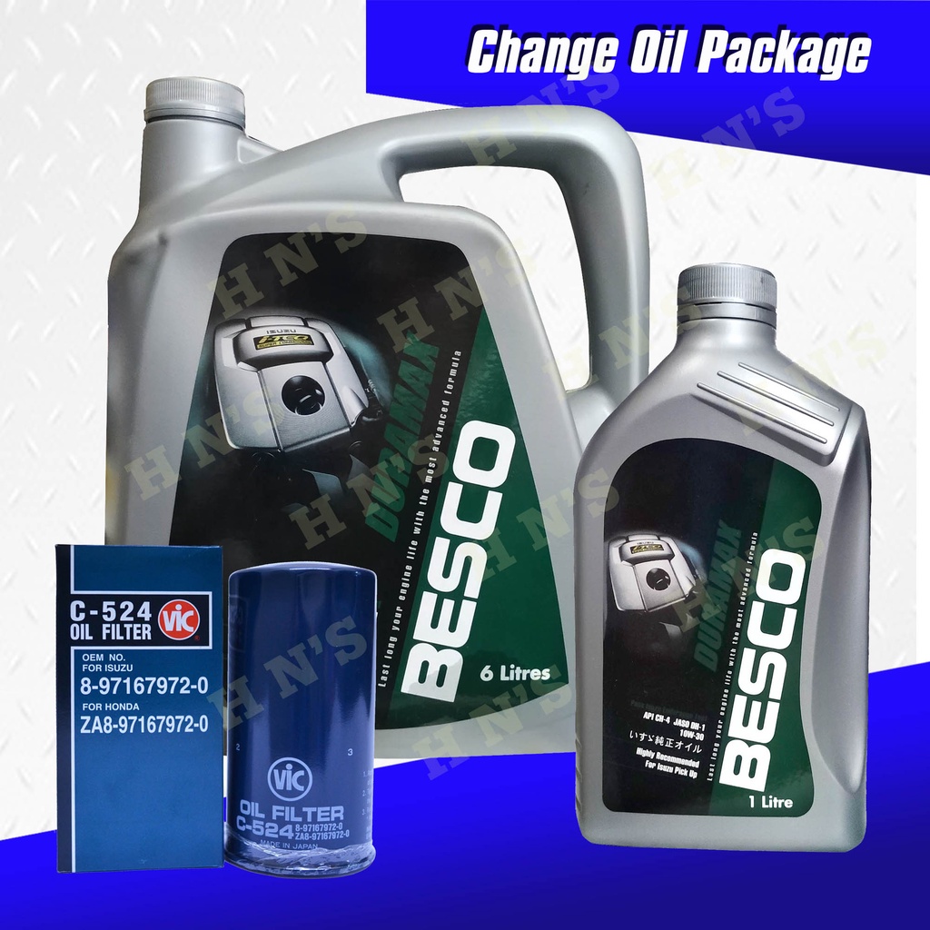 BESCO Duramax Genuine Isuzu Engine Oil 10W-30 Oil Change Package for ...