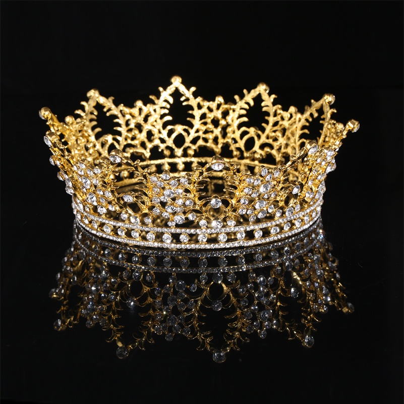 New Style Super Flashing Rhinestone King Crown Golden Atmospheric Boy ...