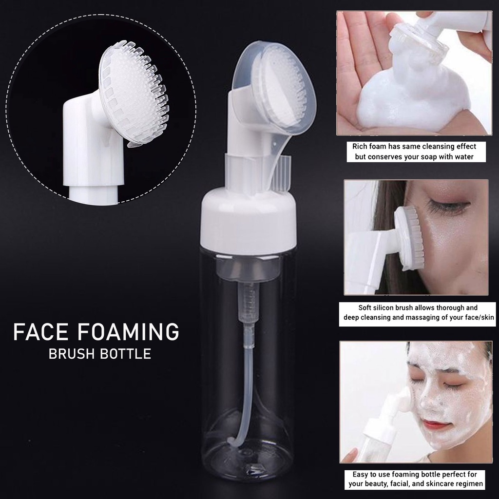 Face Foaming Brush Bottle Pump Press Face Cleansing | Shopee Philippines