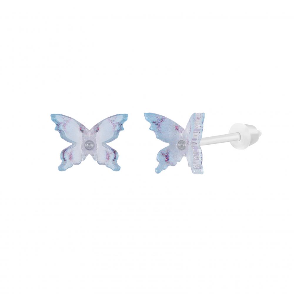 1 Pair Butterfly Stud Earrings Hypoallergen Multicolor Resin Ear ...