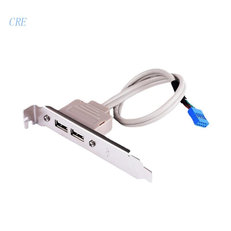 CRE Computer Bracket Motherboard 9pin to 2 Ports USB 2.0 Female Back ...