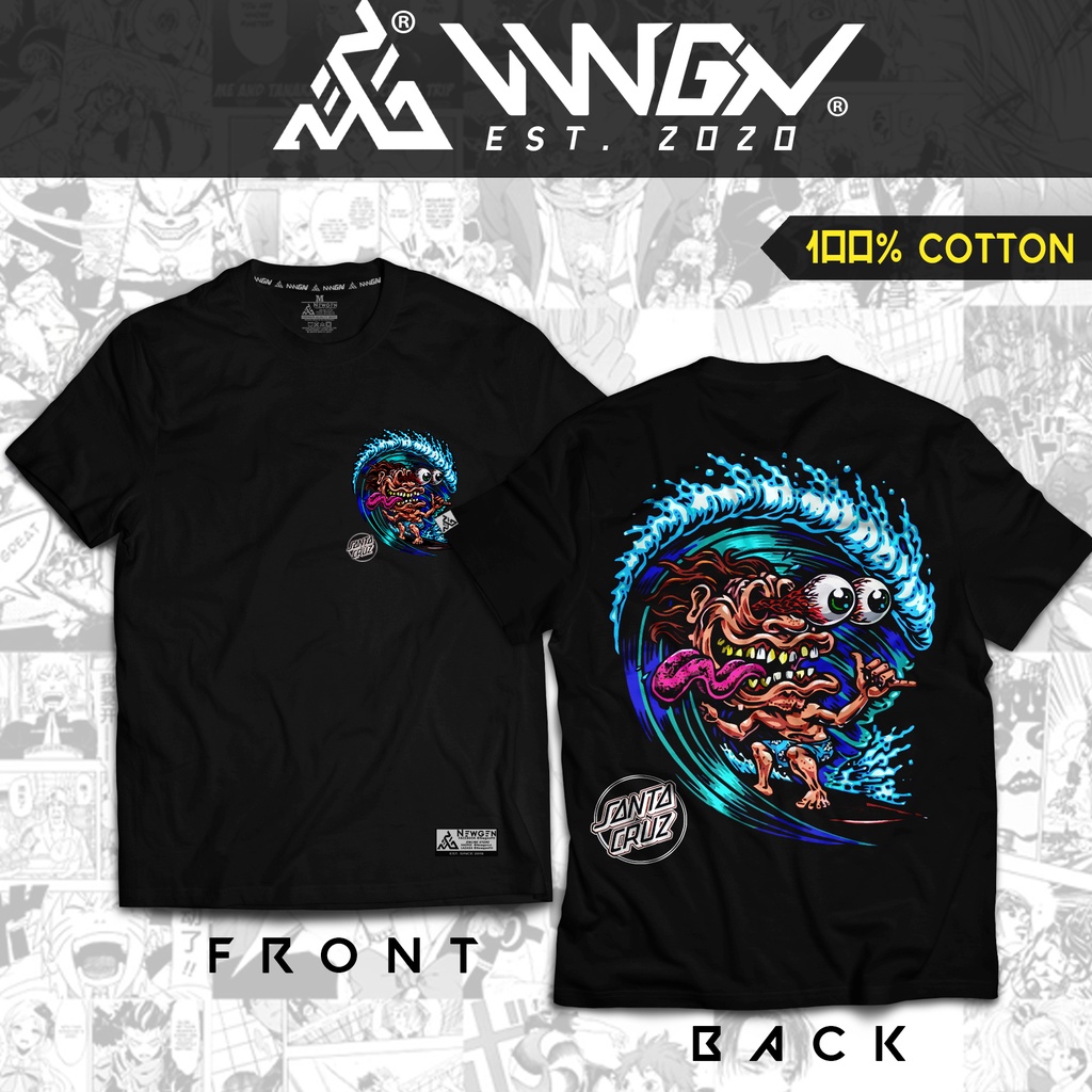 Santa Cruz Surfing - Vans OFF The Wall - Pro Club Authentic Oversize ...