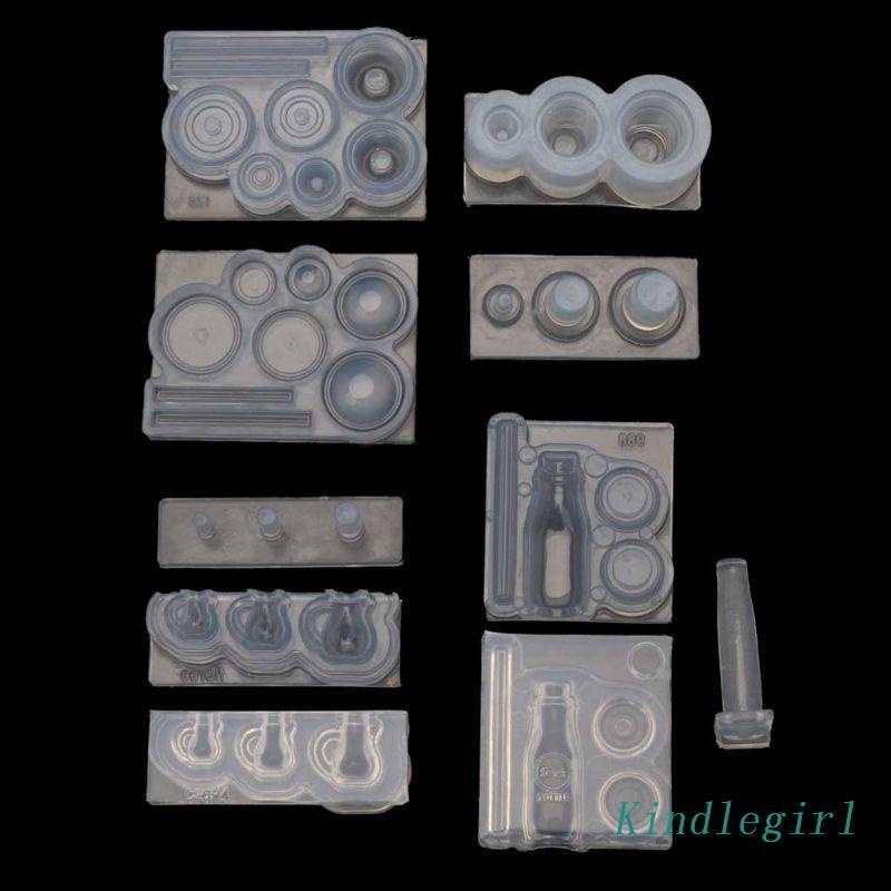 KING Handmade Mini Hollow Milk Bottles Cup Straw Silicone Resin Molds ...