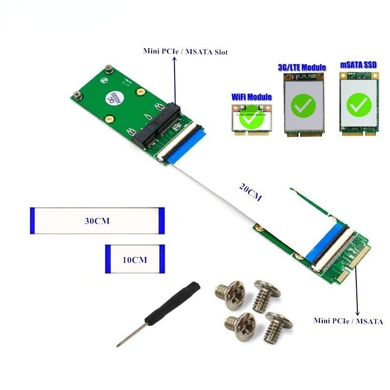 Mini PCI-E MPCIe Adapter Card With FCP Flexible Cable for Wifi Module ...