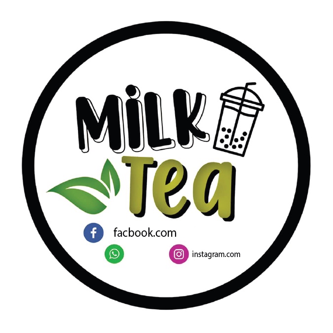 105 pcs Milk Tea Customized stickers label Transparent and white ...