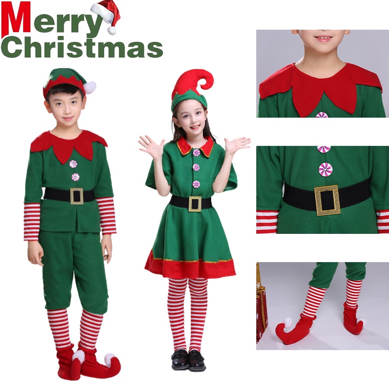 Fabulous Christmas Elf Cosplay Costume Couple Outfit For Xmas Parties ...