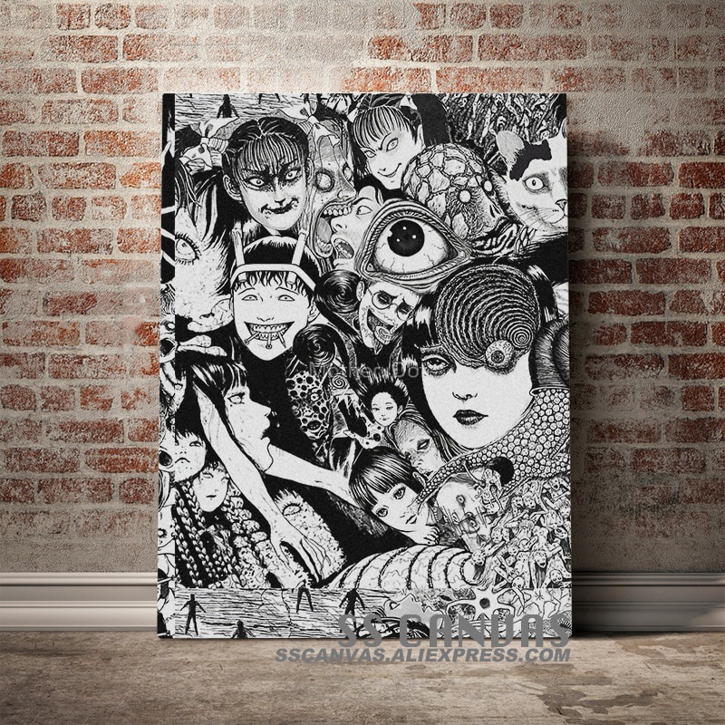 Junji Ito Tomie Horror Manga Canvas Painting Decor Wall Art Pictures ...