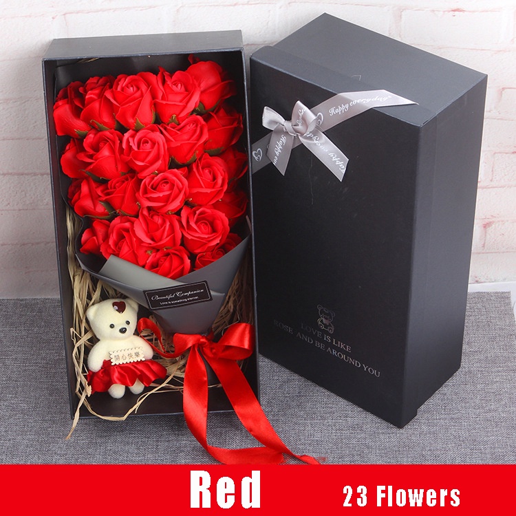 Soap Flower Rose 33 Roses Gift Box Explosive Birthday Gift For ...
