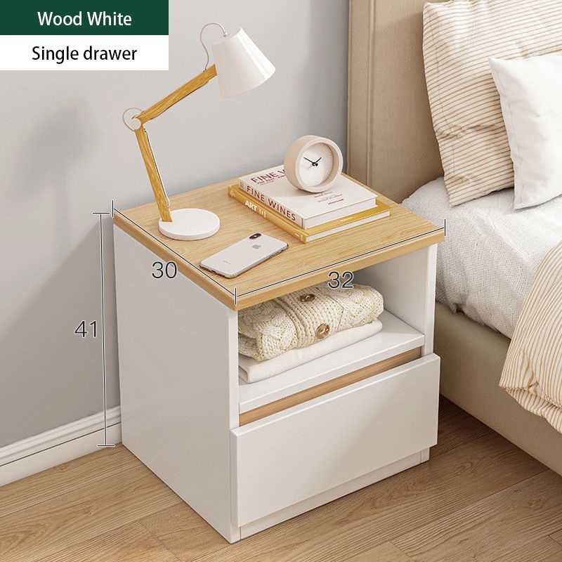Wishroom Wooden Bedside Table With Drawer Nordic Modern Design Simple ...