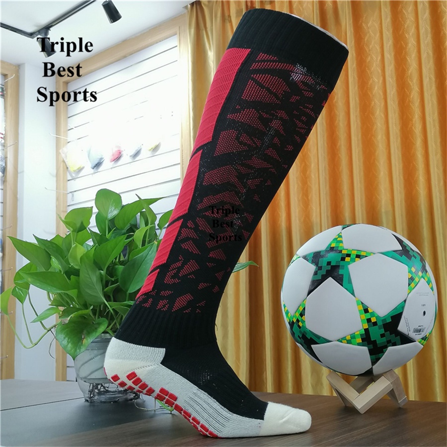 Z11L Black Red Mens 46cm Knee High Football Soccer Ball Anti Non Slip ...