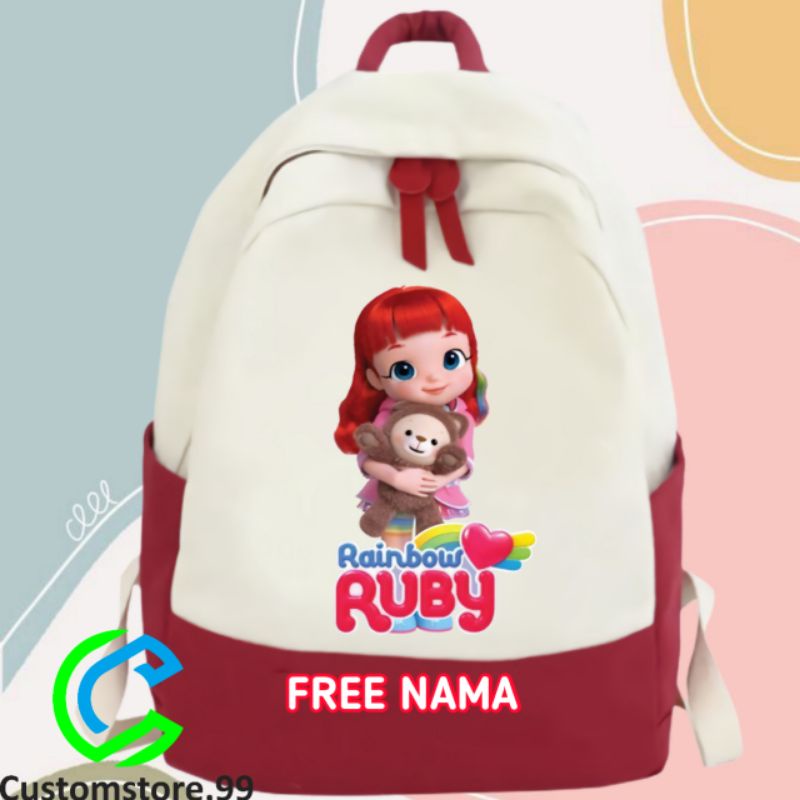Rainbow RUBY CHILDREN'S BACKPACK FREE NAME | Shopee Philippines