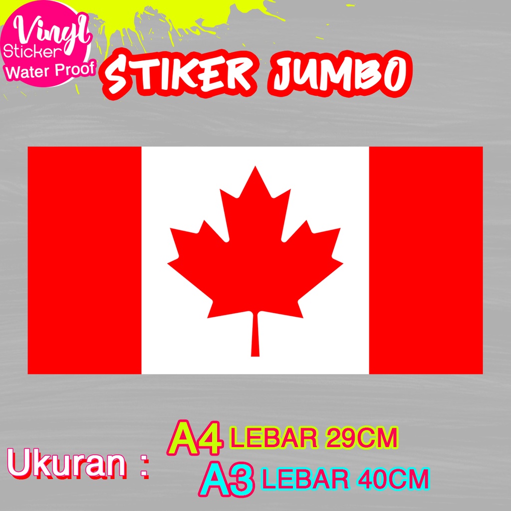 Canada Canada Sticker Jumbo Size Large Sticker Size A4 A3 Vinyl Unit ...